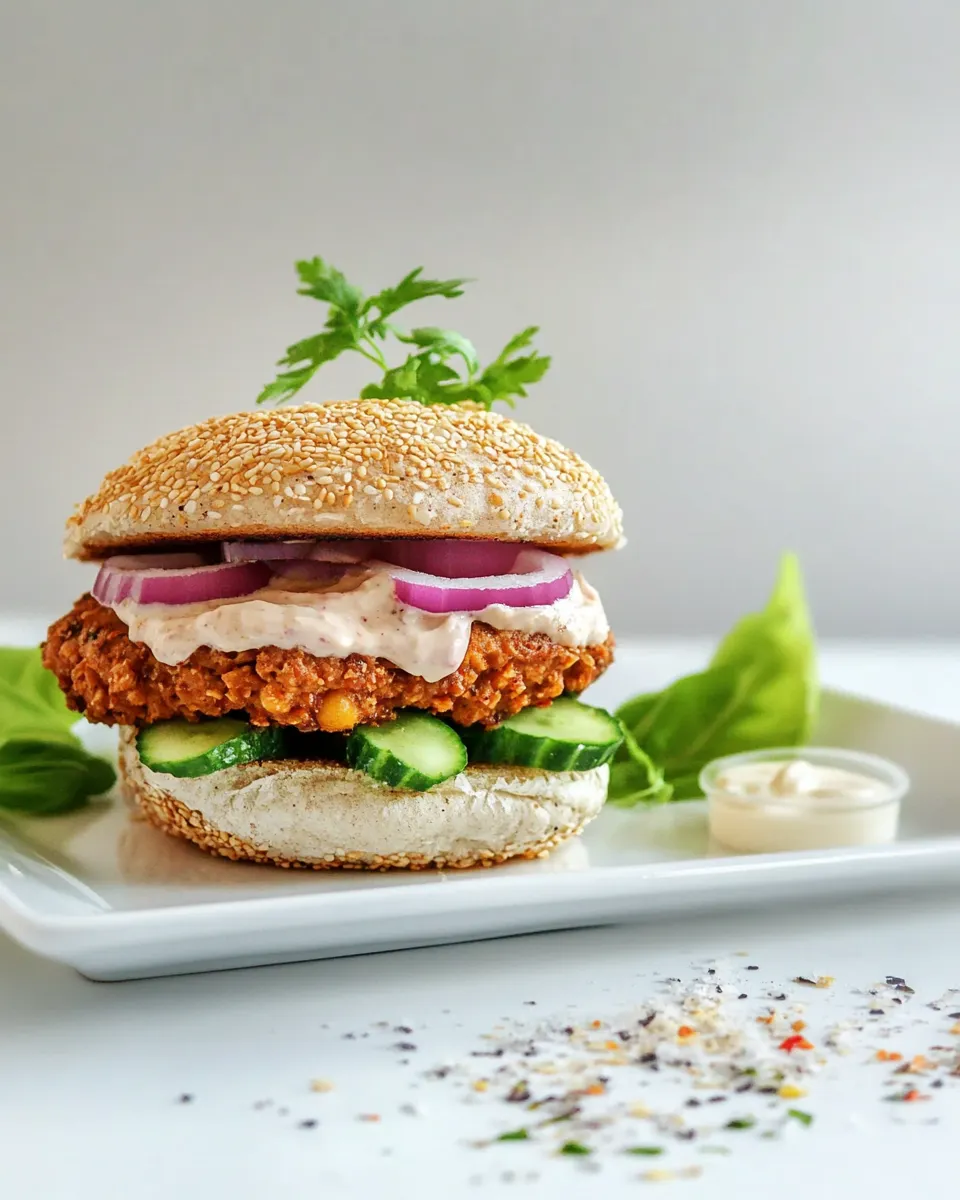 Buffalo Ranch Chickpea Burger - ForkandPan