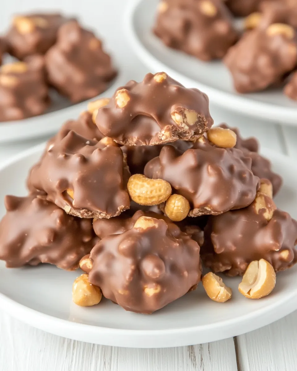 Slow Cooker Peanut Clusters - ForkandPan