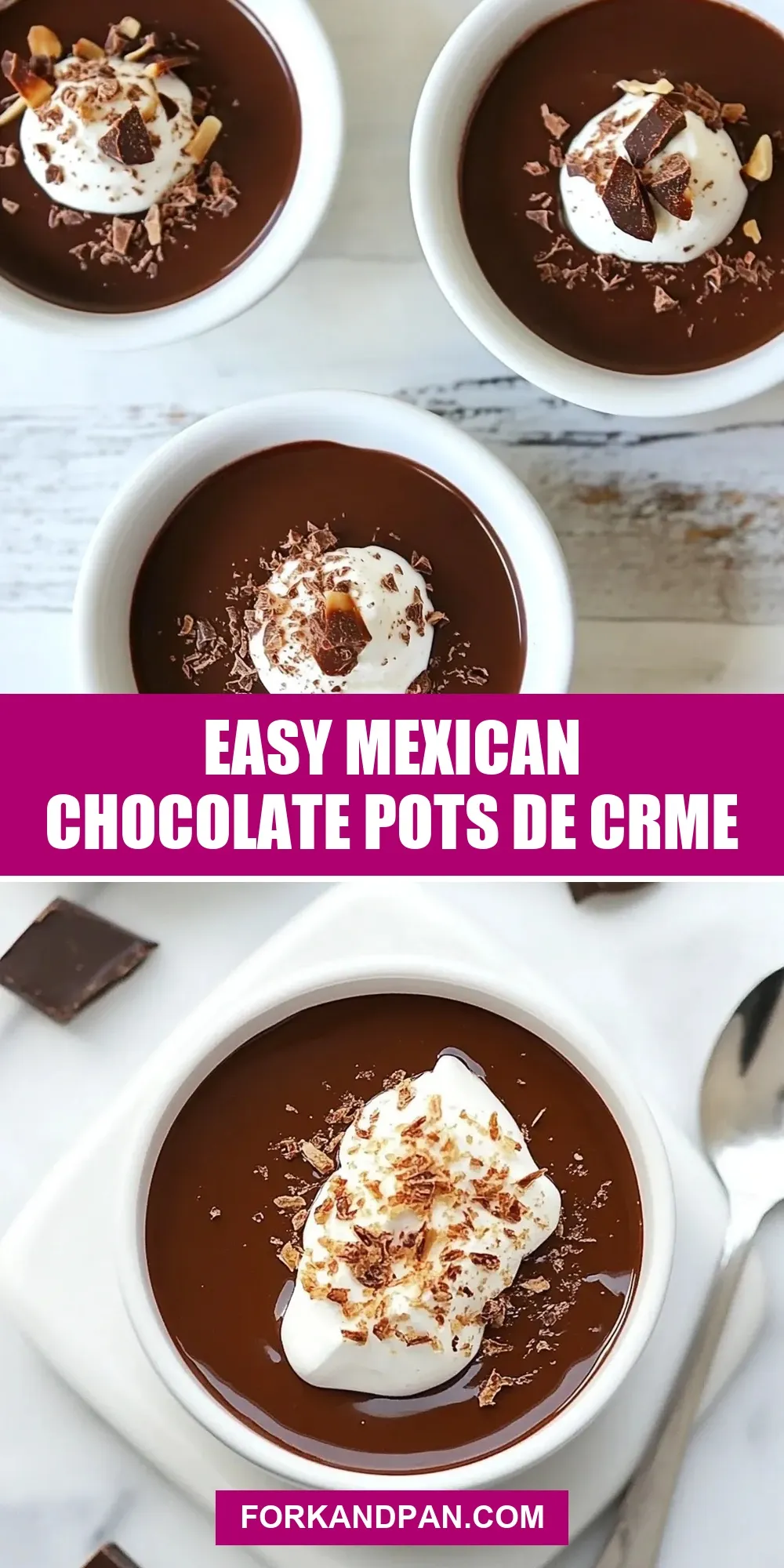 Easy Mexican Chocolate Pots de Crme - ForkandPan