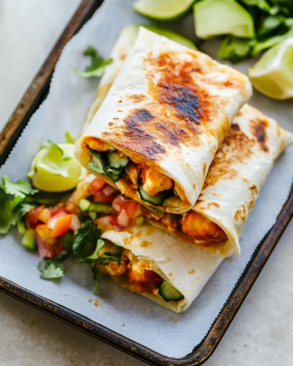 Folded Crispy Buffalo Chicken Wraps. - ForkandPan