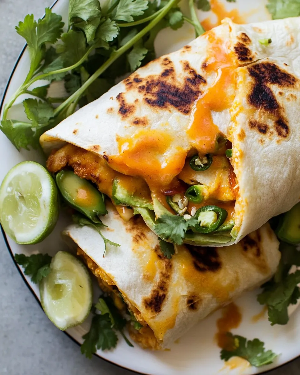 Folded Crispy Buffalo Chicken Wraps. - ForkandPan