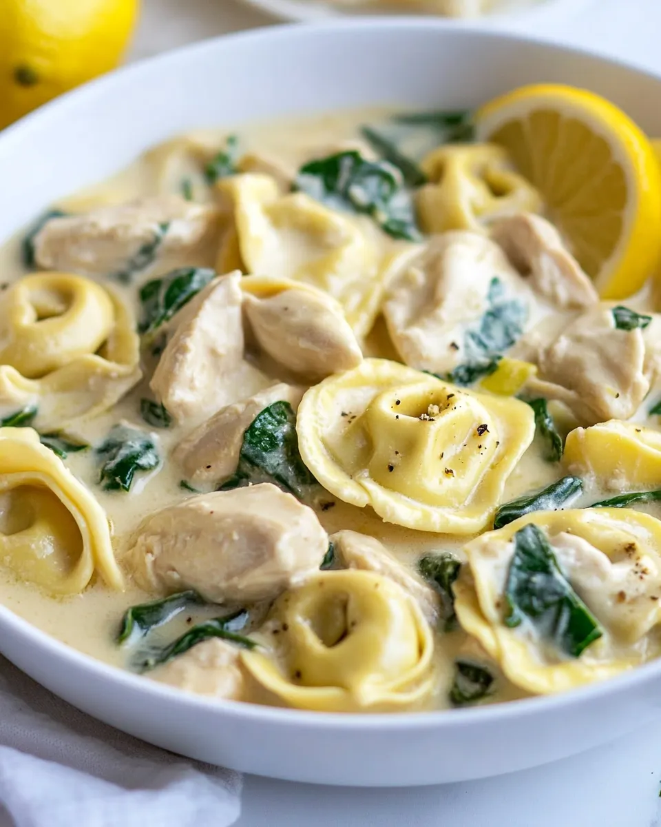 One Pan Creamy Lemon Chicken Tortellini - ForkandPan