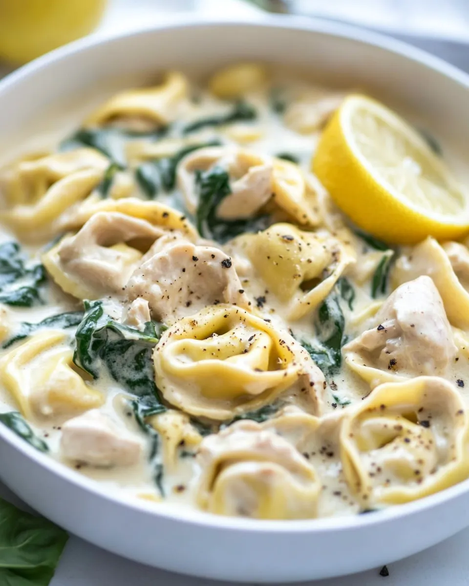 One Pan Creamy Lemon Chicken Tortellini - ForkandPan