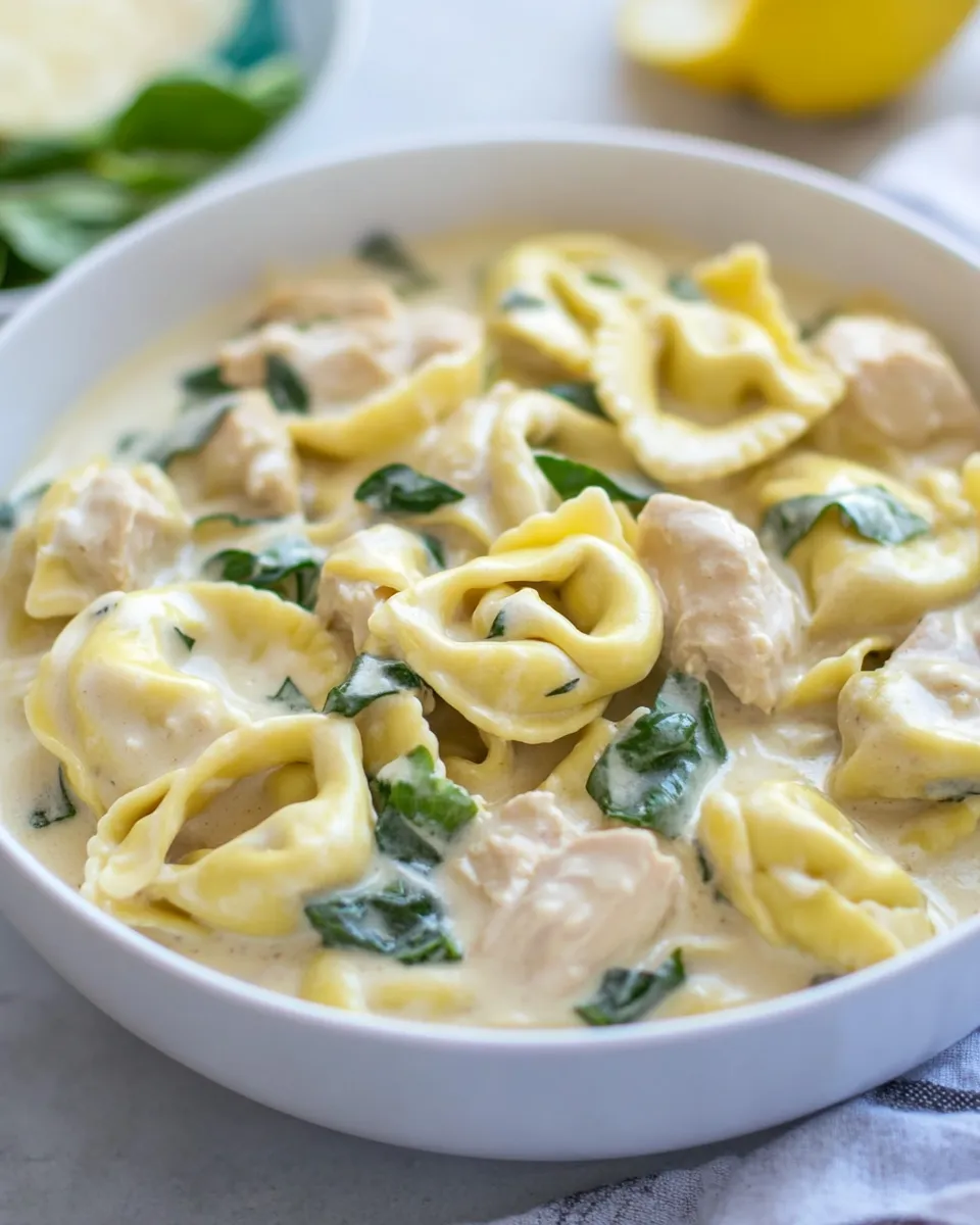 One Pan Creamy Lemon Chicken Tortellini - ForkandPan