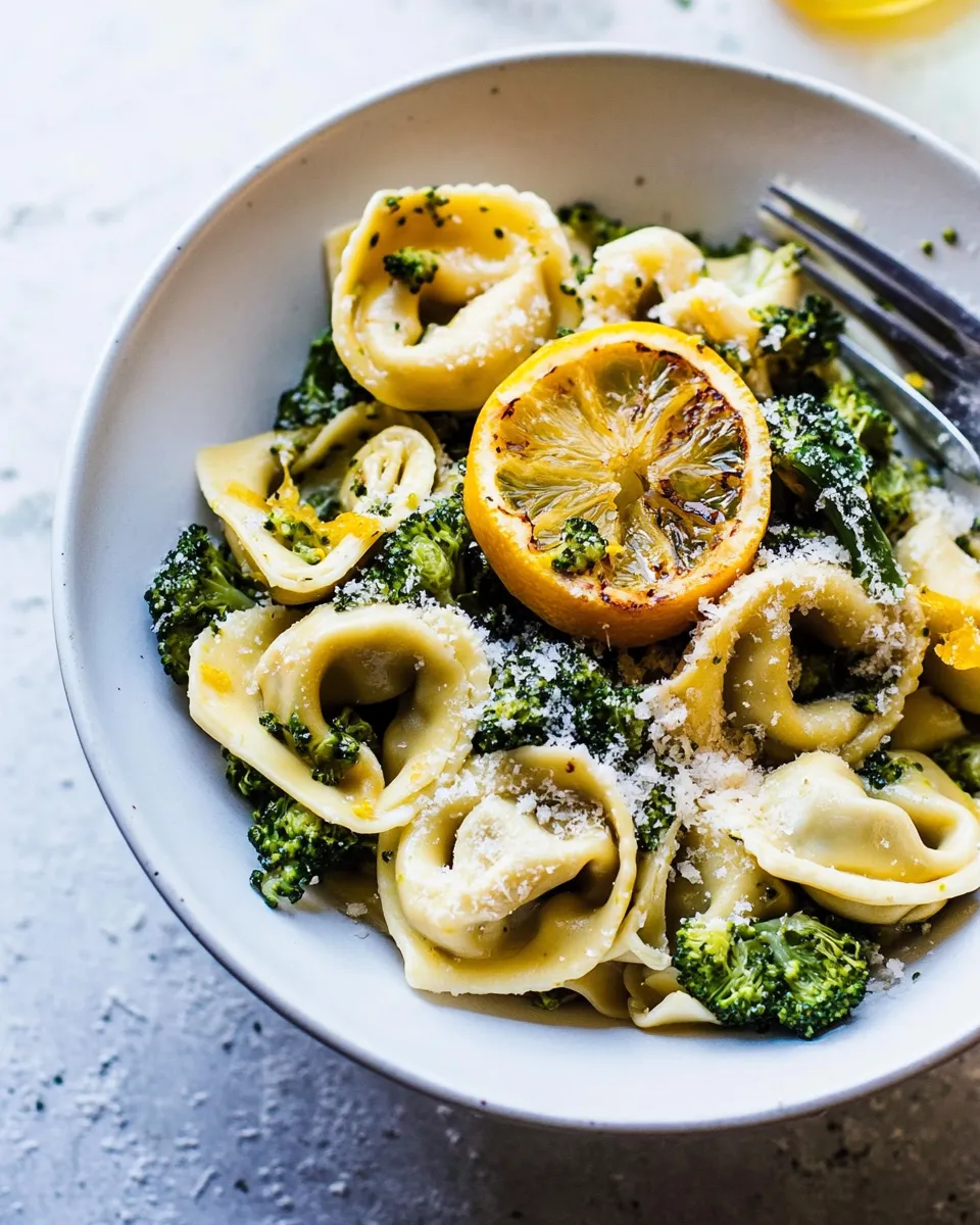 Best Easy Broccoli Cheese Tortellini with Fried Lemon. - ForkandPan