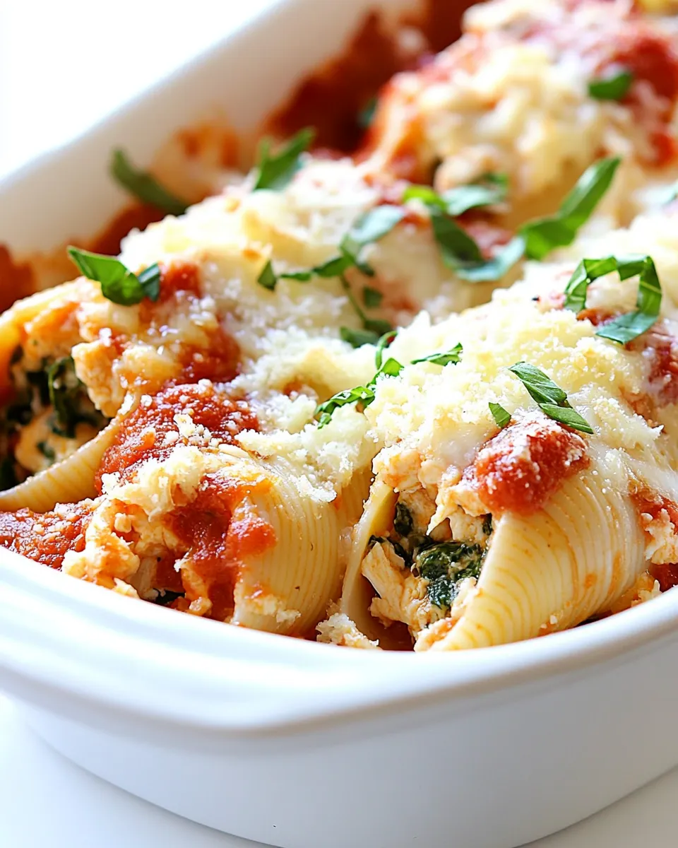 Chicken and Spinach Stuffed Shells - ForkandPan
