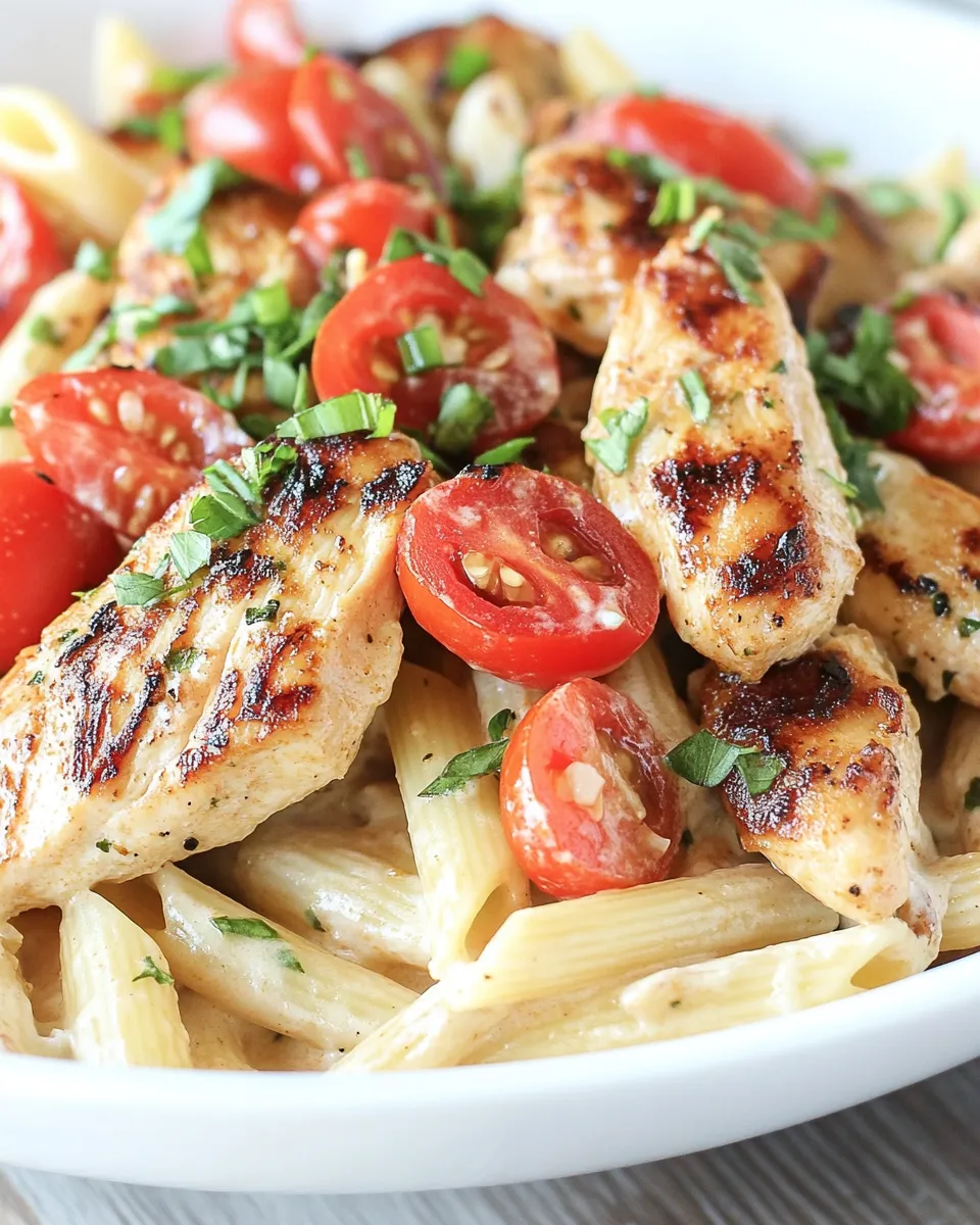 Chili Lime Chicken with Creamy Garlic Penne Pasta - ForkandPan