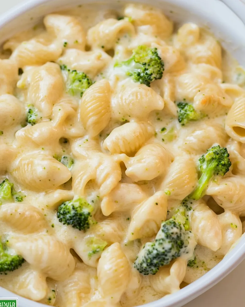 Creamy Broccoli Chicken Shells and Cheese - ForkandPan