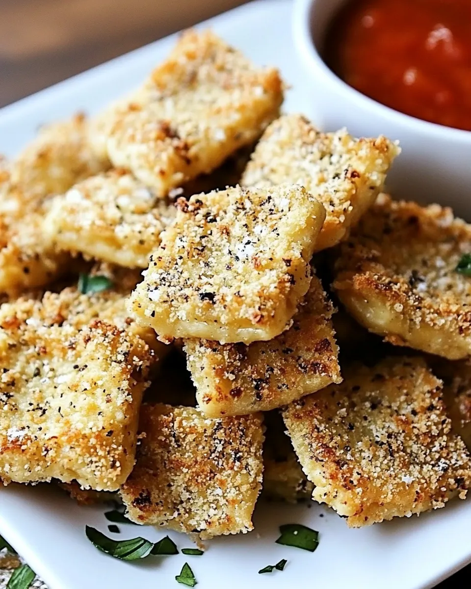Crunchy Oven-Fried Cheese Ravioli. - ForkandPan