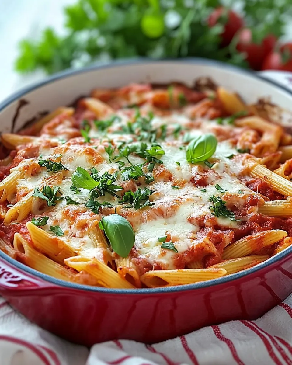 Mozzarella and Penne Pasta Bake - ForkandPan