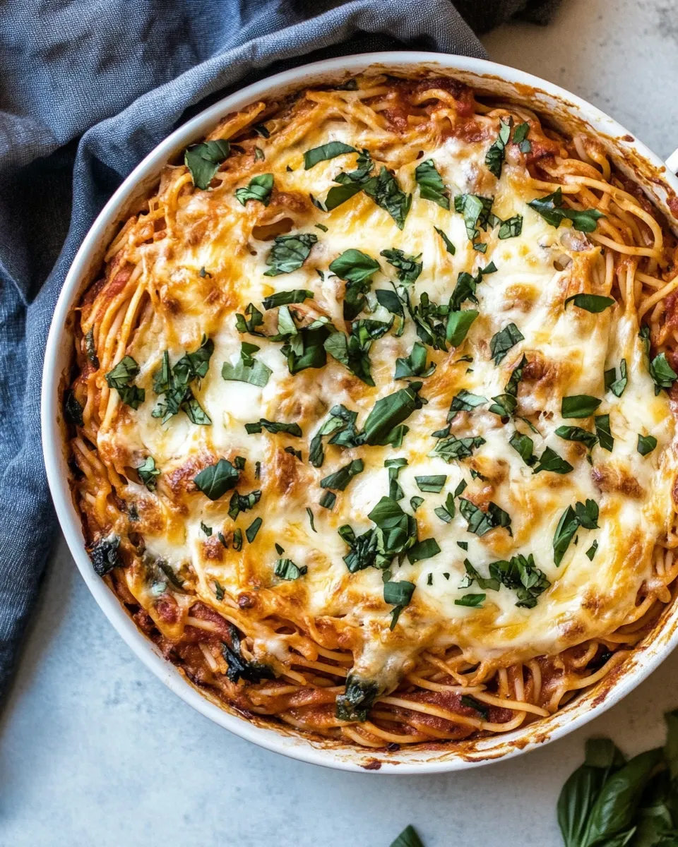 One-Pan Cheesy Spaghetti Pie. - ForkandPan