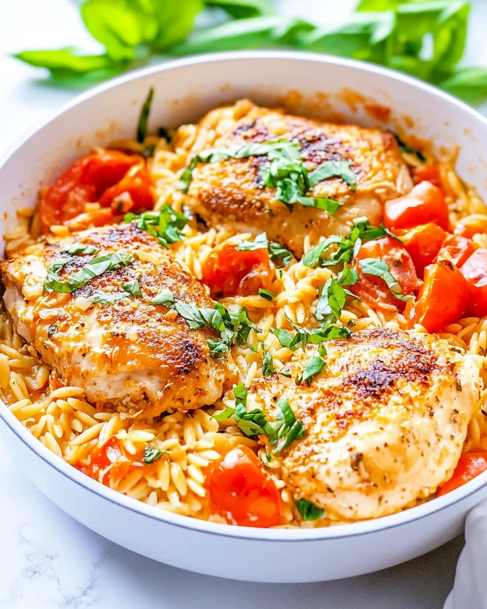 One-Pot Italian Chicken and Orzo - ForkandPan