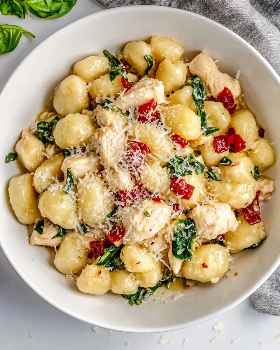 One Pot Chicken Florentine Gnocchi - ForkandPan