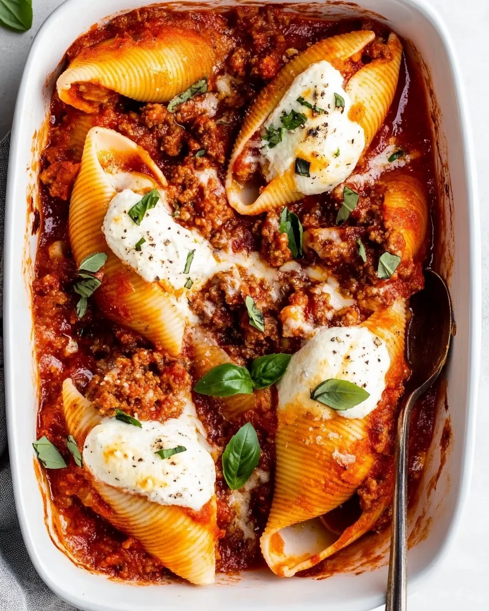 Stuffed Shells with Meat - ForkandPan