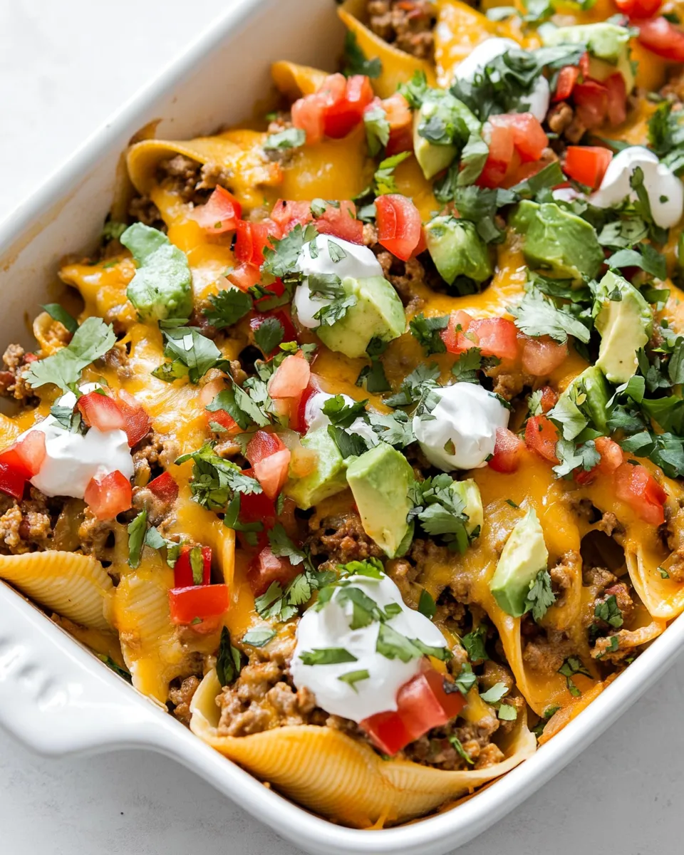 Taco Stuffed Shells - ForkandPan
