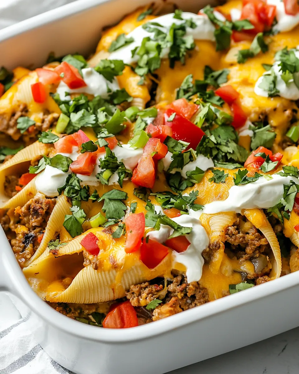 Taco Stuffed Shells - ForkandPan